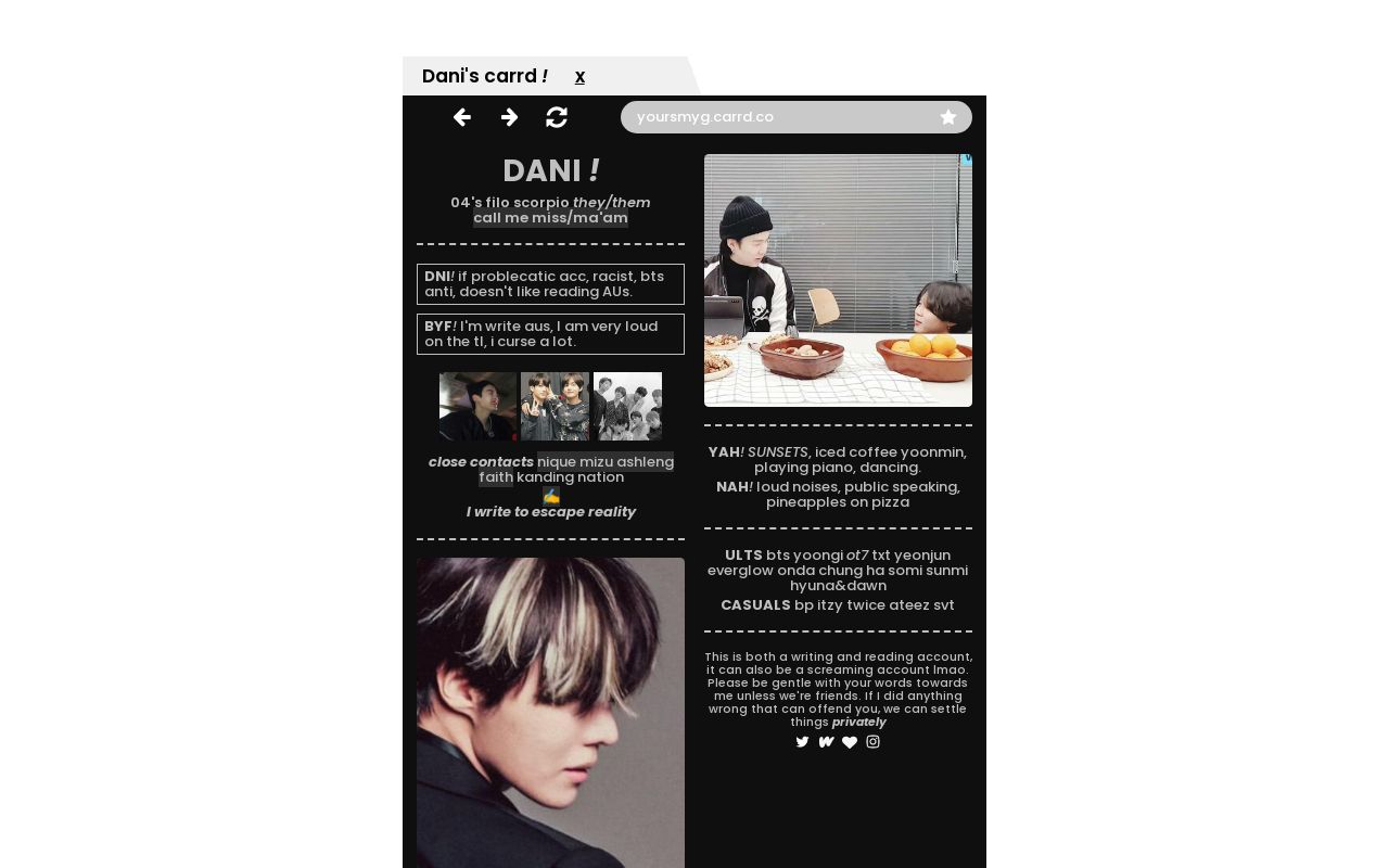 welcome to dani's carrd